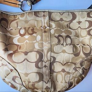 Coach | Bags | Coach Signature Boho Shoulder Leather Beige Bag | Poshmark